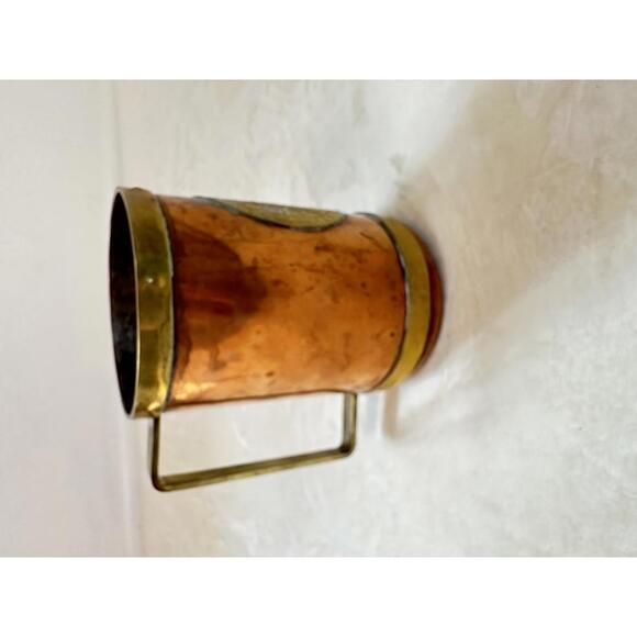 Other | Vintage Heavy Copper And Brass Mug With Aztec Design 16 Oz ...